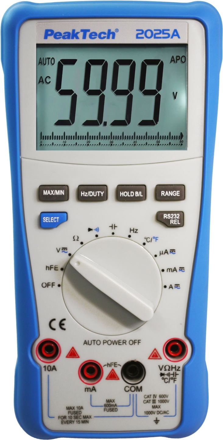 Peaktech P 2025 A True RMS digital multimeter (CAT III 1000V, CAT IV ...