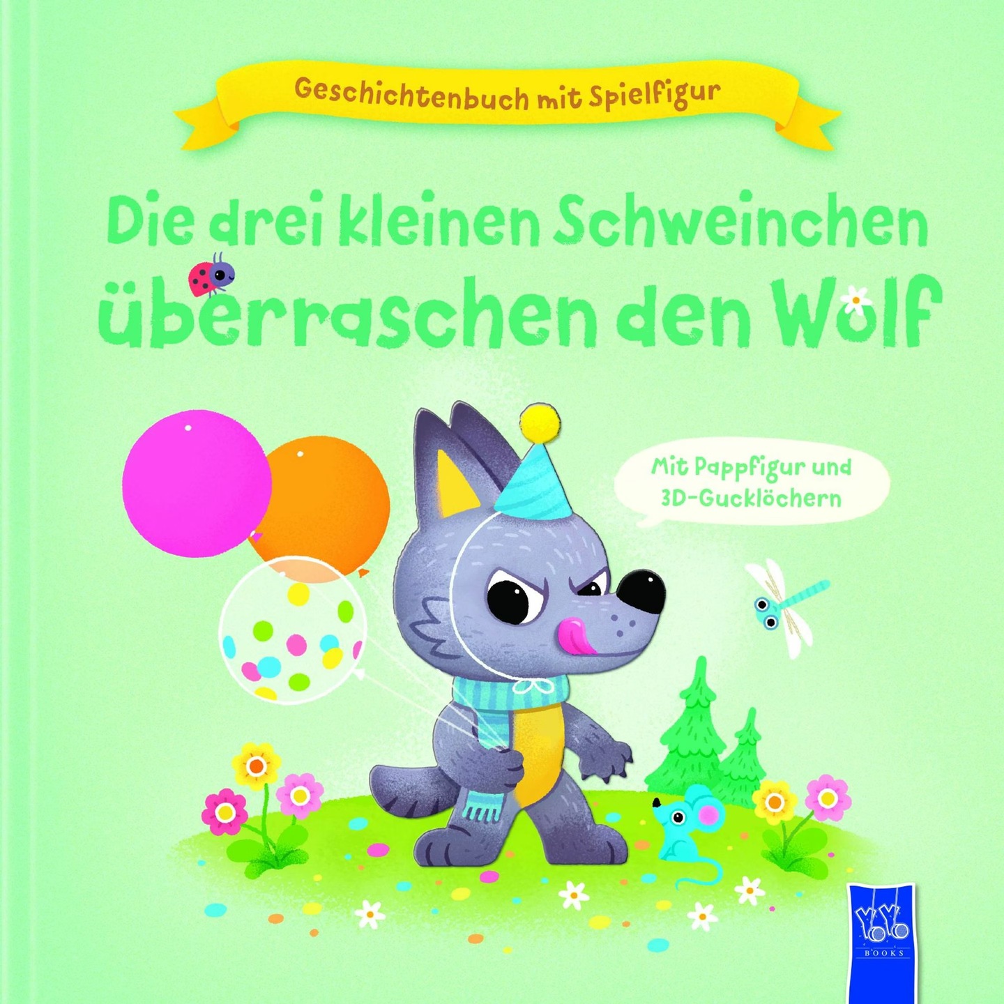 Storybook with play figure -The Three Little Pigs Surprise the Wolf (German, Julie Harman, Peter ...