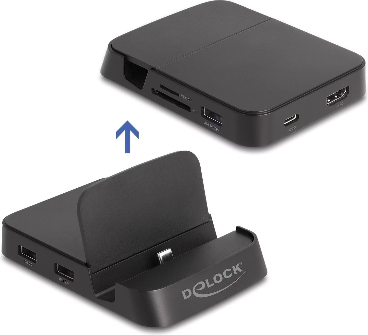 Delock Smartphone docking station 4K with integrated holder (USB-C, 4 ...